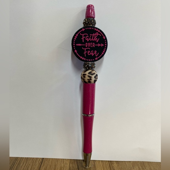 Office | Handmade Beaded Faith Over Fear Pen | Poshmark